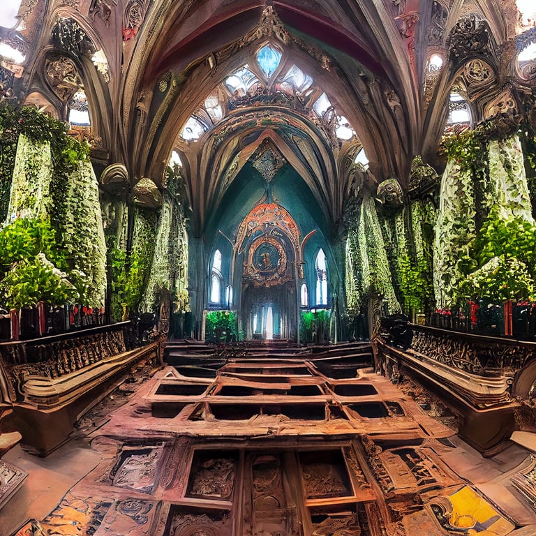 Gothic Cathedral Interior Window