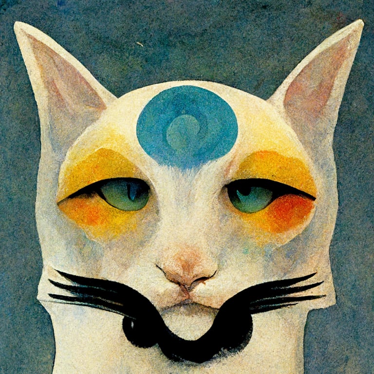 Salvador Dali Portrait Cat