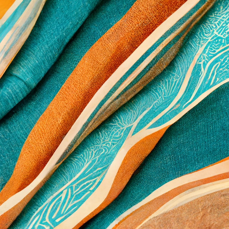 prompthunt: abstract pattern, textile design, turquoise, blue, peach ...