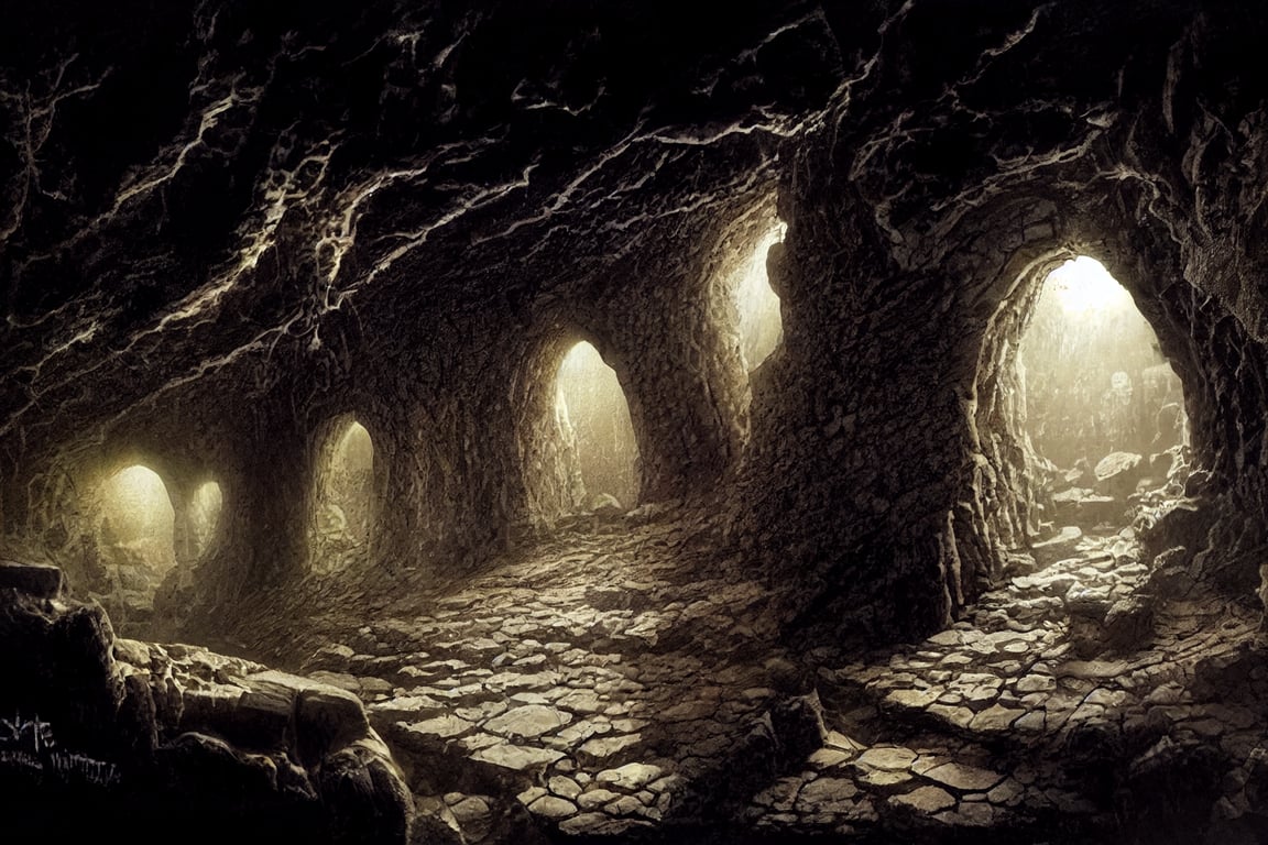 Dark Underground Cave