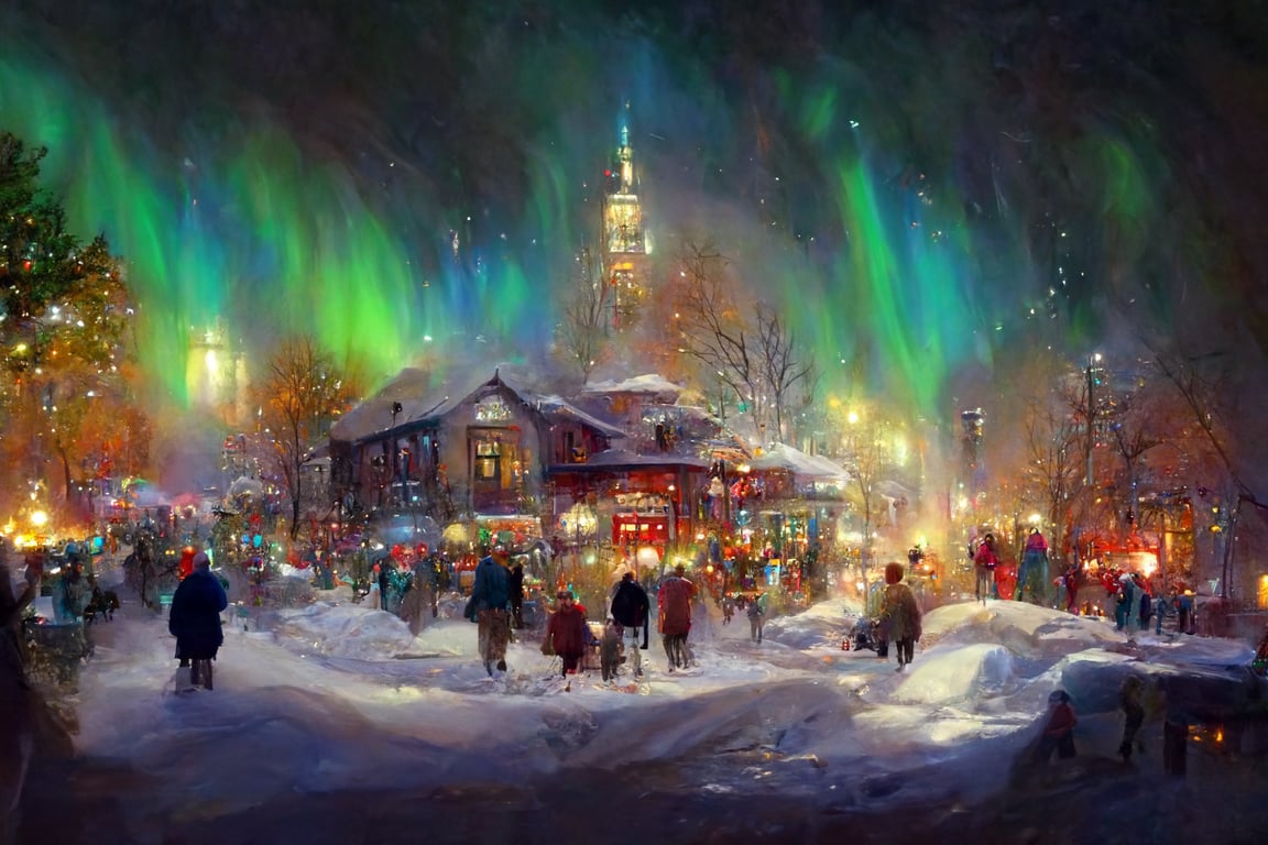 Christmas City Lights Snow