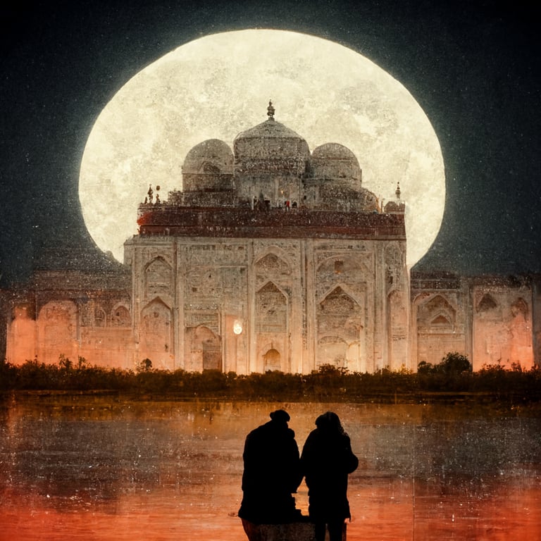 Taj Mahal In Full Moon