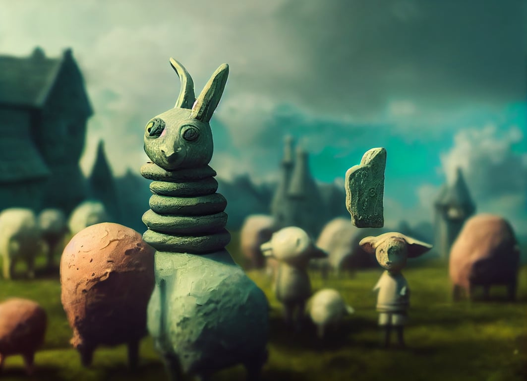 prompthunt: 3D, clay sculptures, art by Shaun Tan, a medieval small ...