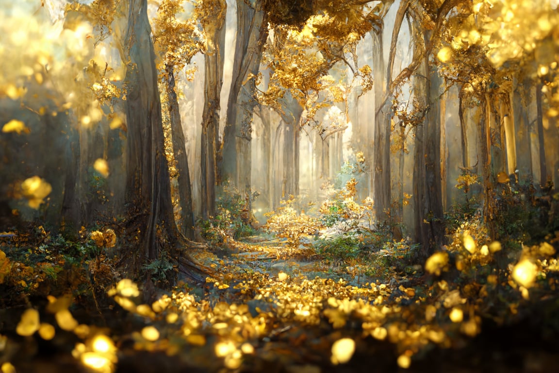prompthunt: Golden leaf forest, golden forest, beautiful forest with broad-leaved and coniferous ...