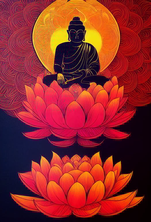 Buddha Lotus Flower Art