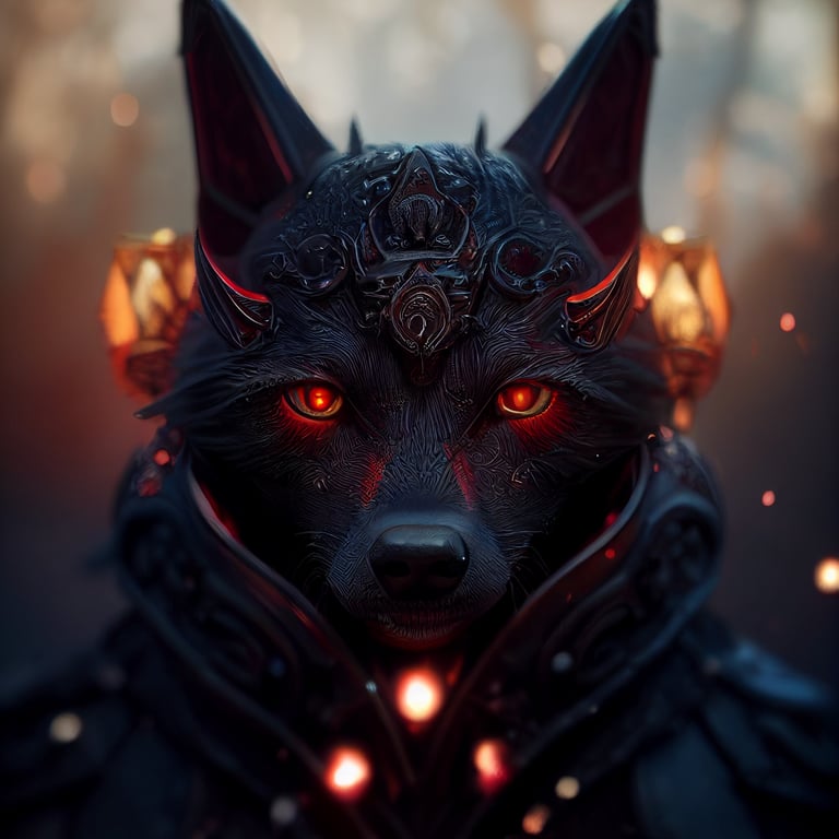 Black Wolf With Red Eyes