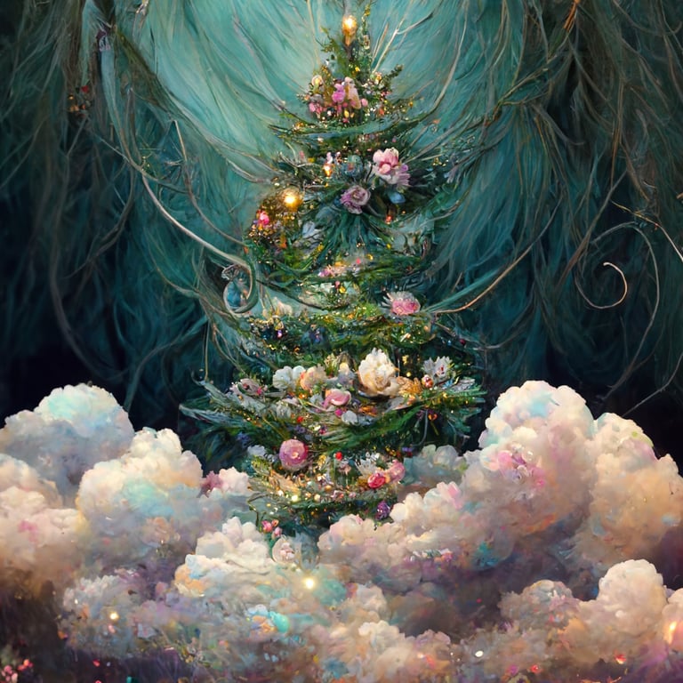 Whimsical Christmas Tree Painting
