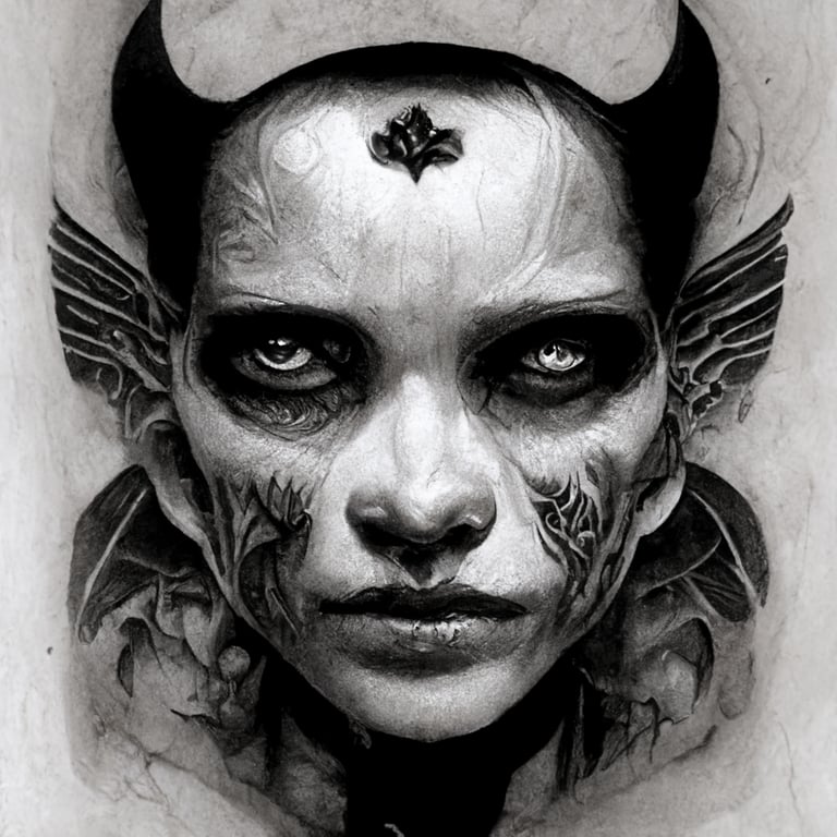 Satanic Face Tattoo