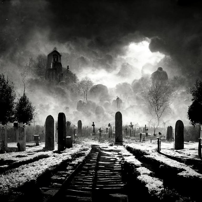 Black And White Graveyard