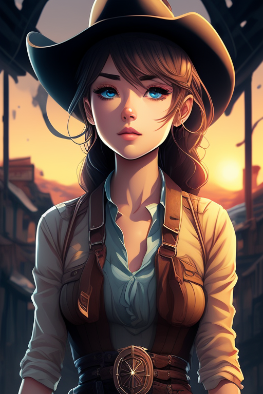 marabelleblue: A western girl with a large cowboy standing in front of ...