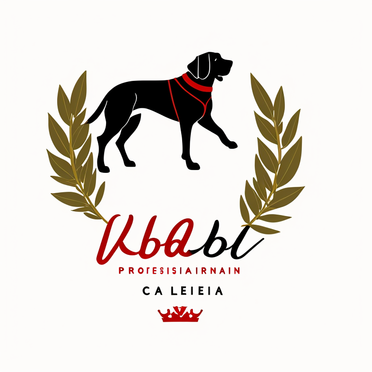 plastic-bat99: professional logo, A black Labrador dog draped in red ...