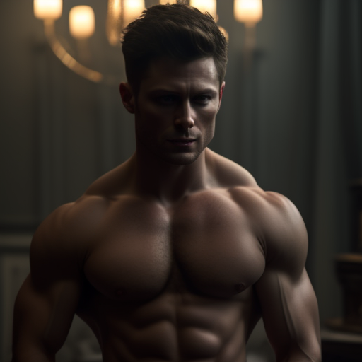 mealy-eel700: Dean winchester depicted as a bodybuilder,wearing lingerie