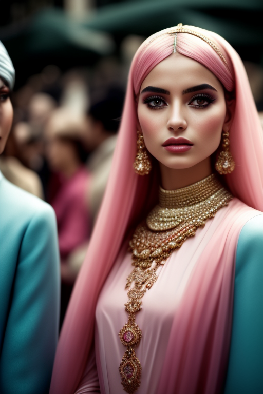milky-swan39: Pink haired Arab ladies in Paris Fashion week wearing ...
