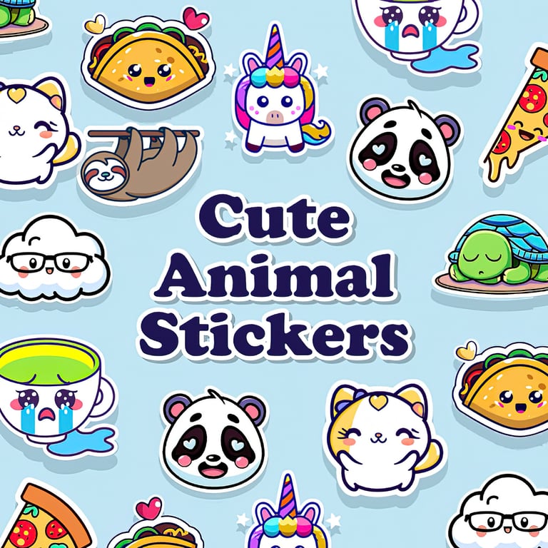 Cute Animal Stickers | PromptHunt Template