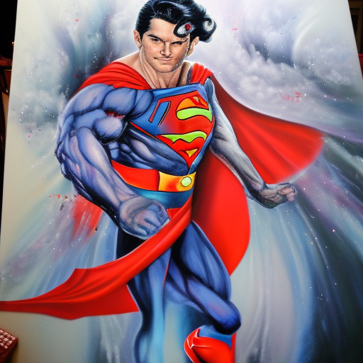bitfloorsghost: a picture of superman with paint splatters on it