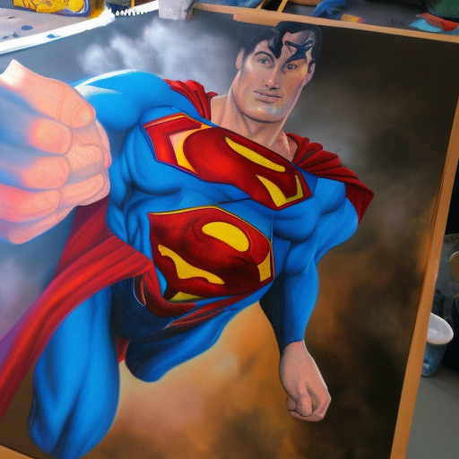 bitfloorsghost: a picture of superman with paint splatters on it