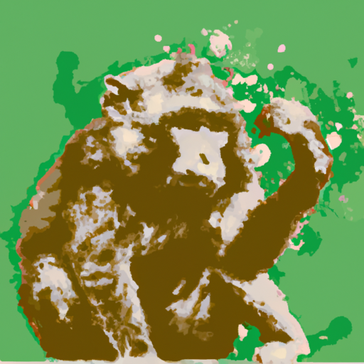 bitfloorsghost: a brown monkey on a green background