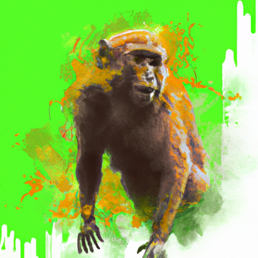 bitfloorsghost: a brown monkey on a green background