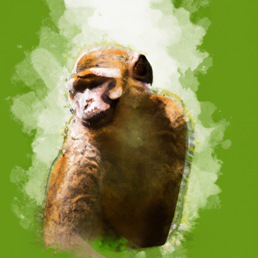 bitfloorsghost: a brown monkey on a green background