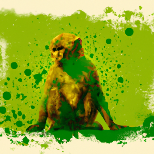 bitfloorsghost: a brown monkey on a green background