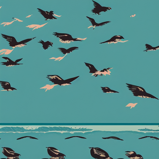 atlasmckinley: Beach with big waves and flying birds