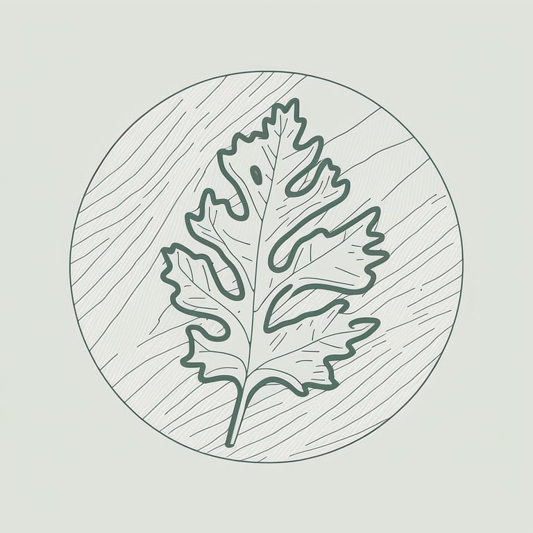 Oak Leaf Line Drawing