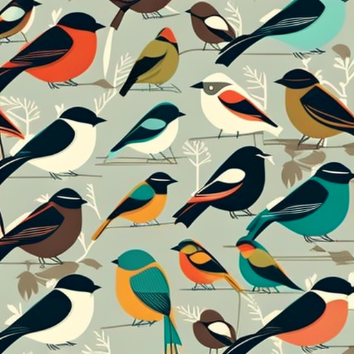 bitfloorsghost: a bird, vector art, flat, seamless, pattern ...