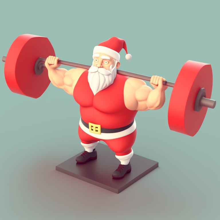 jonaskemper: Santa lifting a barbell