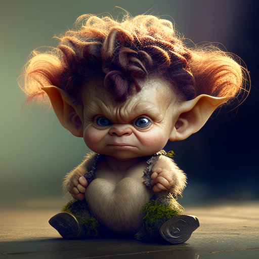 ellagrana: Cute little baby troll with horns and curls