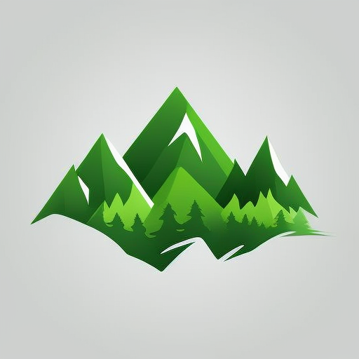 bma: simple green geometric mountain range made of 3 triangles