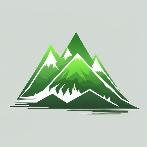 bma: simple green geometric mountain range made of 3 triangles