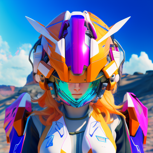 bma: clean helmet view portrait of a woman wearing gundam mecha in an ...