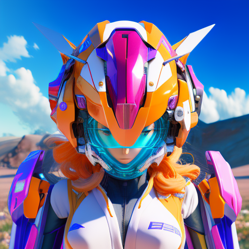 bma: clean helmet view portrait of a woman wearing gundam mecha in an ...