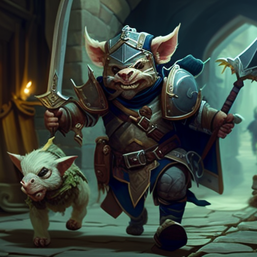 sandcrawlermusk: d&d character adventurer gnome knight charging an ...