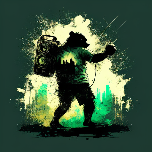 addison: A bear with a boom box on it's back