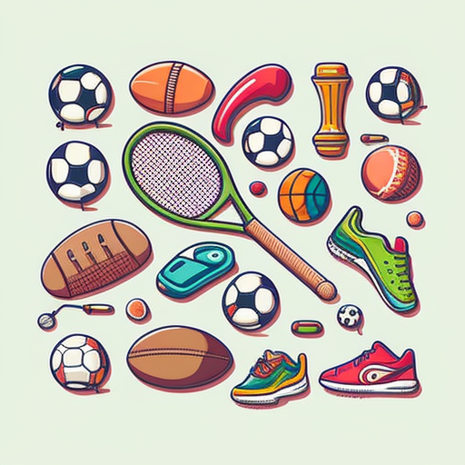 Sports Equipment Collage Clip Art