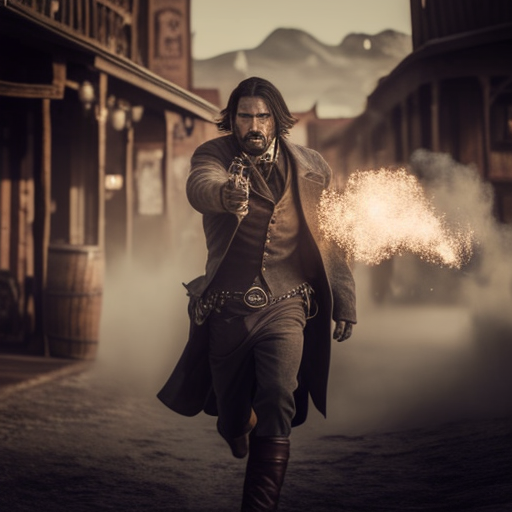 firbolg: Keanu reeves dodging bullets in an old western town