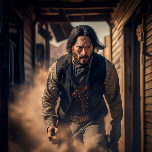 firbolg: Keanu reeves dodging bullets in an old western town