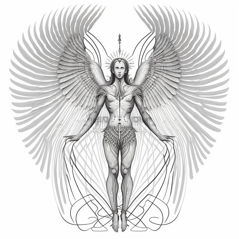 Black And White Drawings Of Male Angels