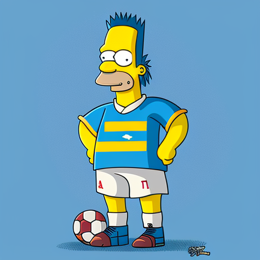 tongwu: Messi as a Simpsons character with the Argentine jersey and a ...