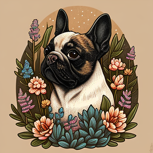 Traditional French Bulldog Tattoo