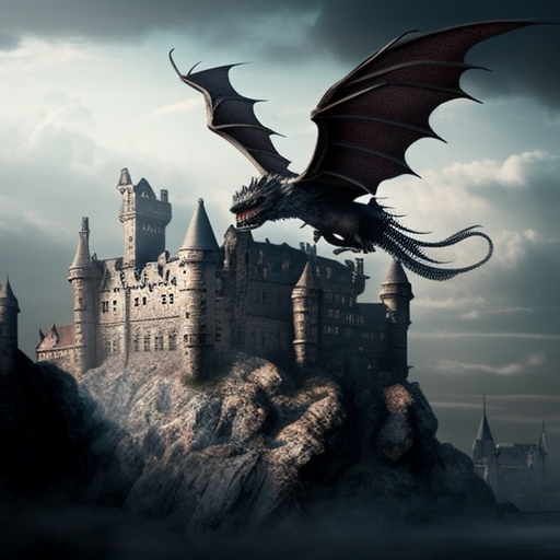 Fantasy Castles With Dragons
