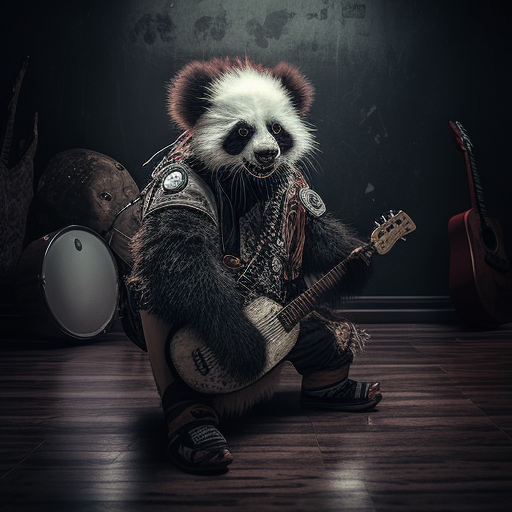 bthree: A pirate panda as the lead singer of a rock band