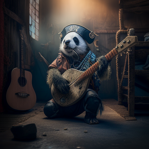 bthree: A pirate panda as the lead singer of a rock band