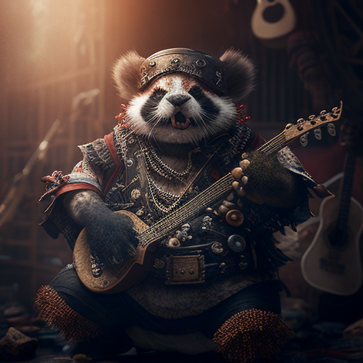 bthree: A pirate panda as the lead singer of a rock band