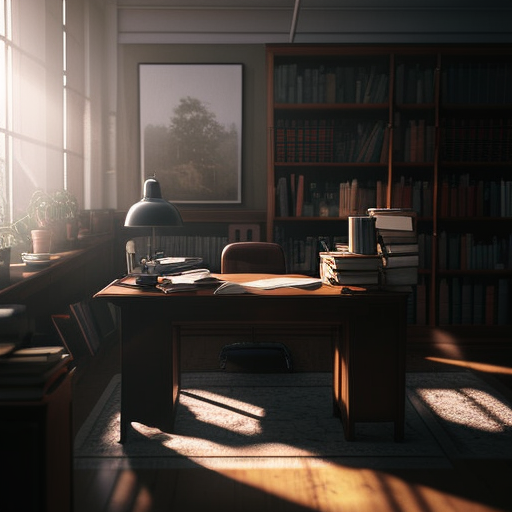 einmaio: Photorealistic, office library room during the day, sun light ...