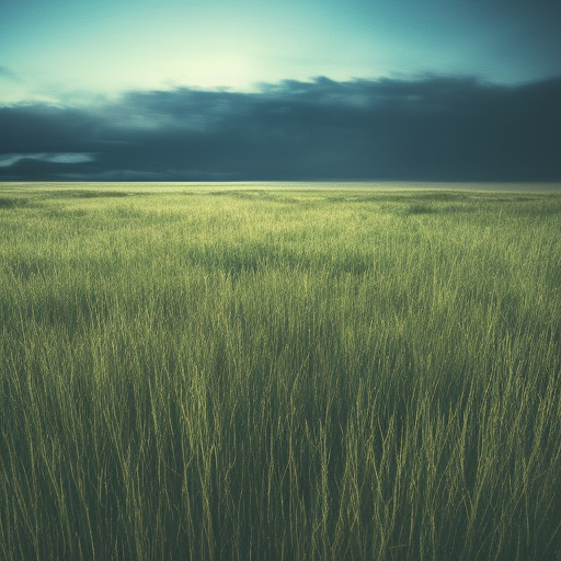 Grass Field At Night