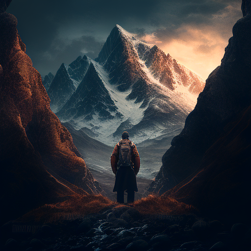danieljudd: A cascading mountain scape with a lonely traveller in the ...