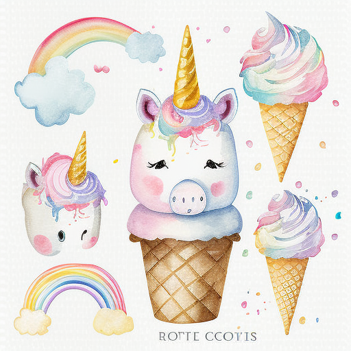 Cute Unicorns Clip Art