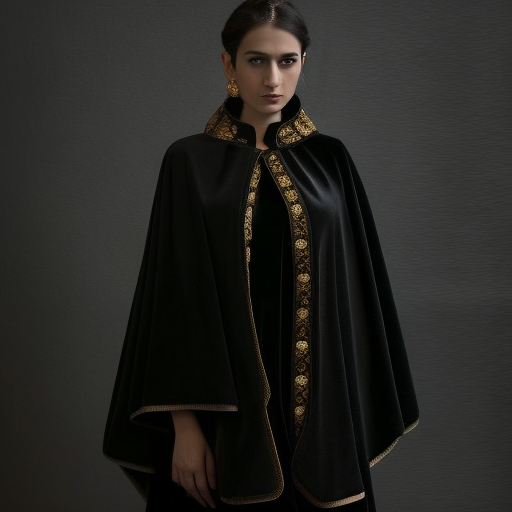kémil: The velvet and silk cape is a luxurious and stylish choice for ...